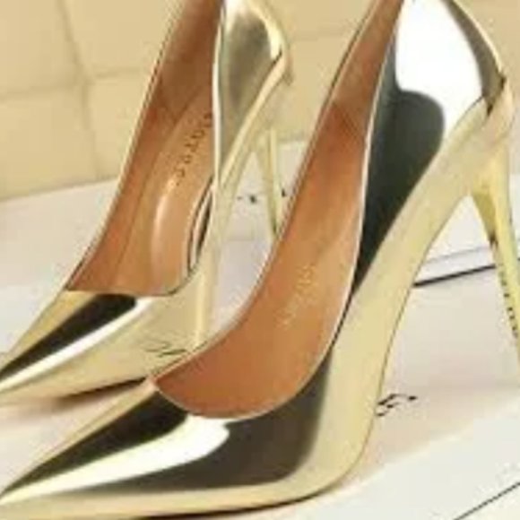 Shoes | Metallic Gold Stiletto Heels | Poshmark